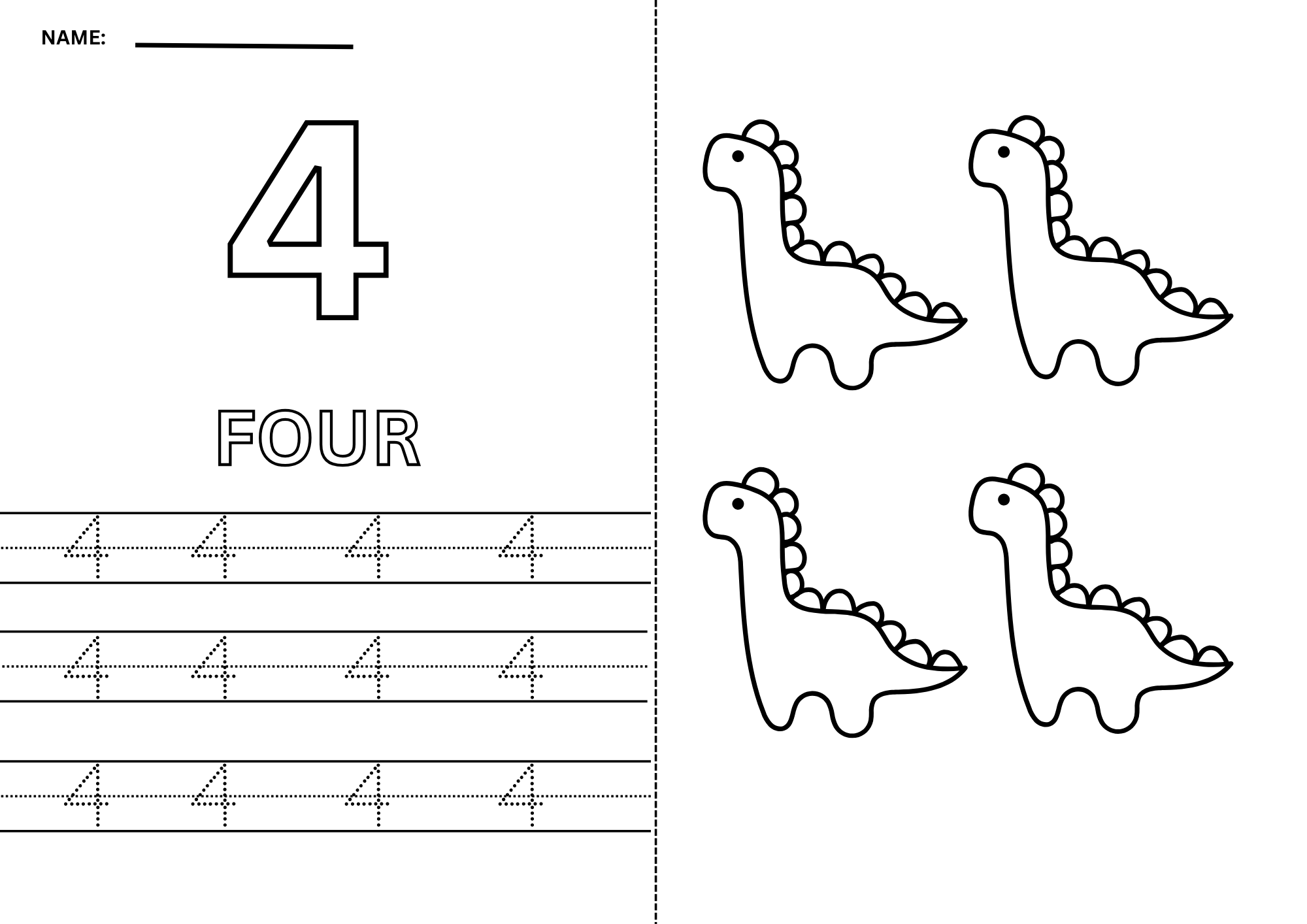 Read Trace Count and Color Number 4 worksheet