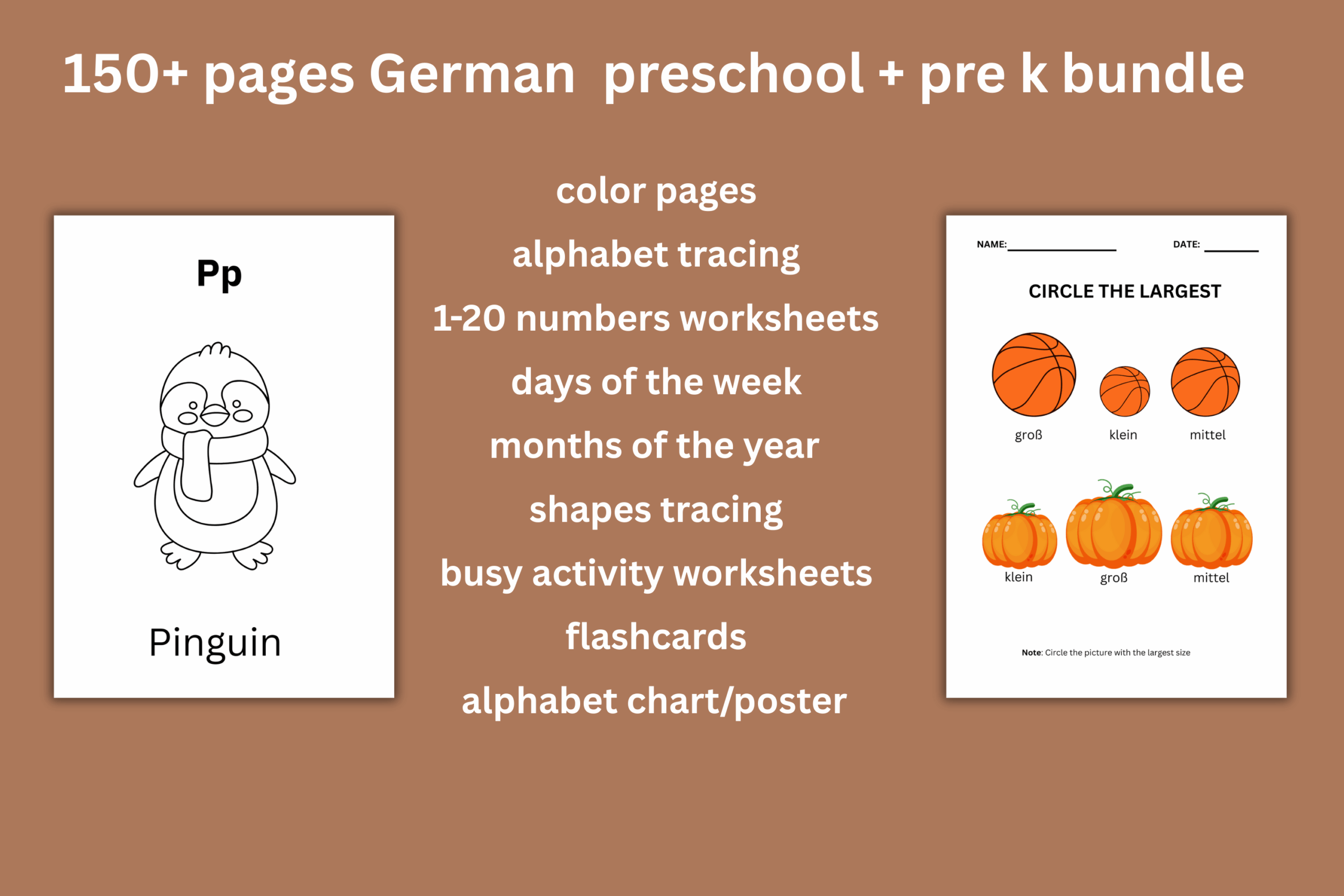 German PreK + K Bundle, 100 Pages | German Preschool & Kindergarten ...