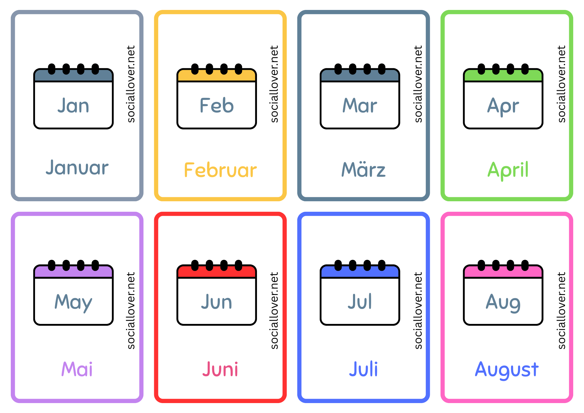 German Months of the Year Flashcards