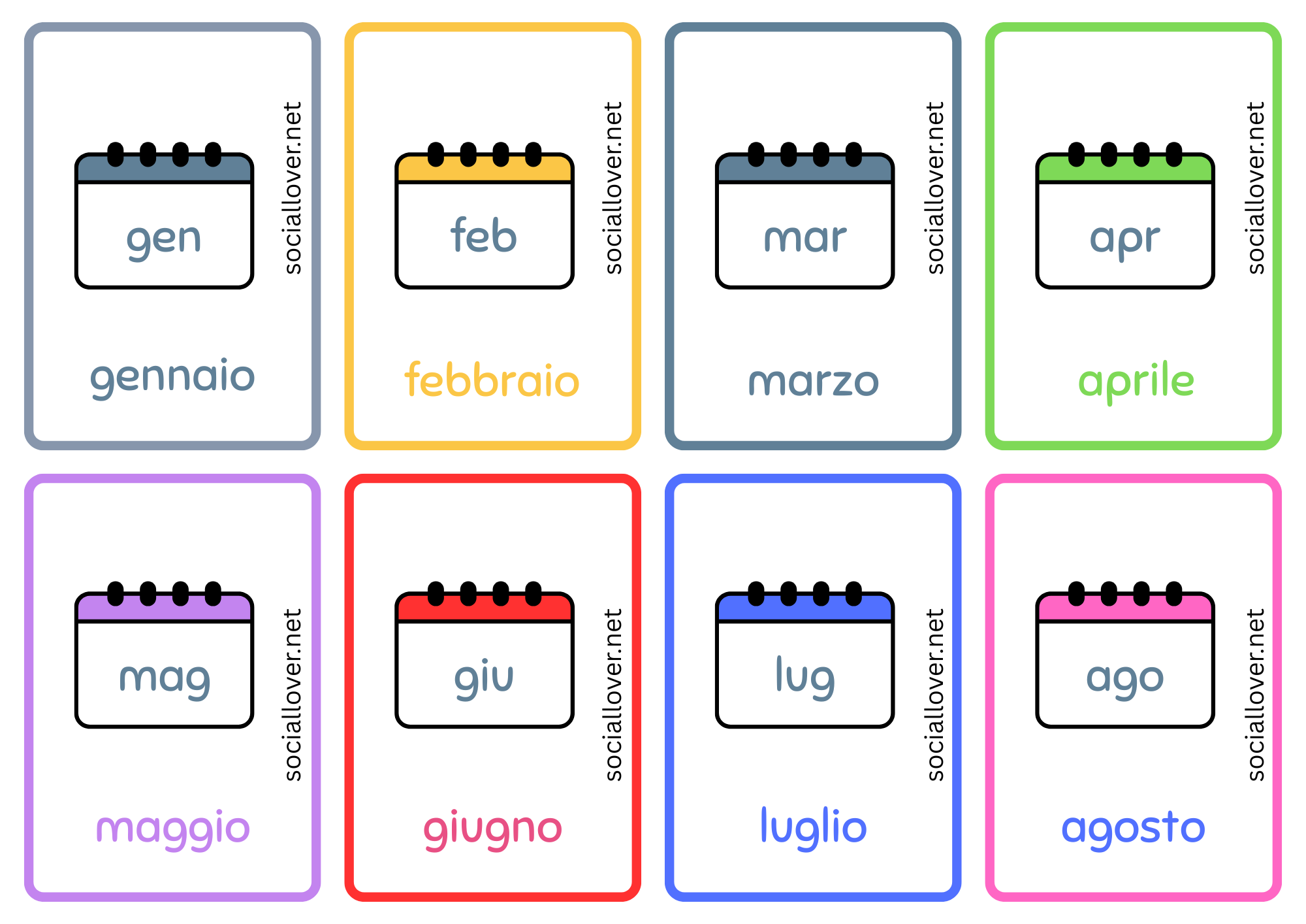 Italian Months of the Year with Flashcards