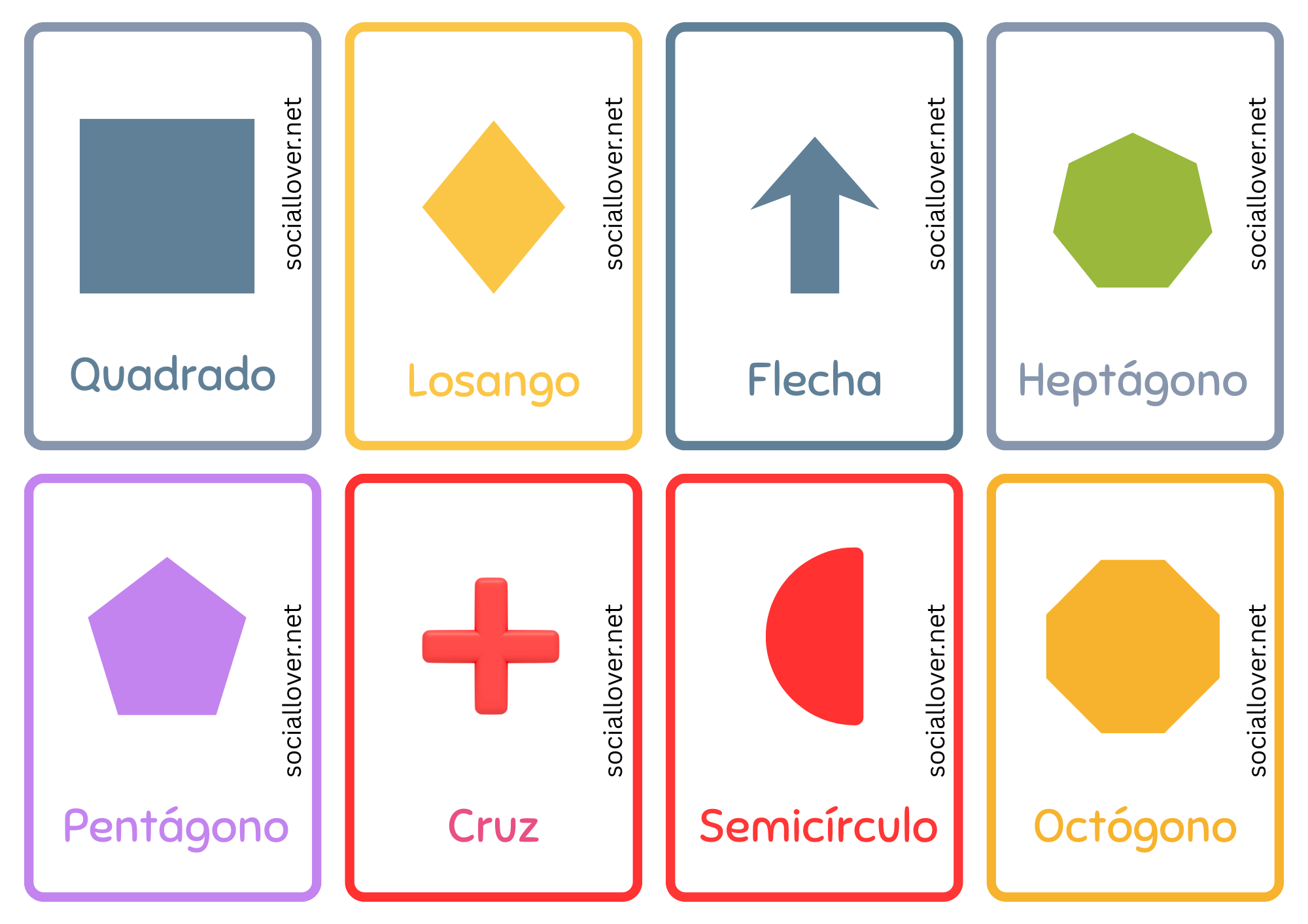 Learn Shape names in Portuguese | Shape flashcards in Portuguese