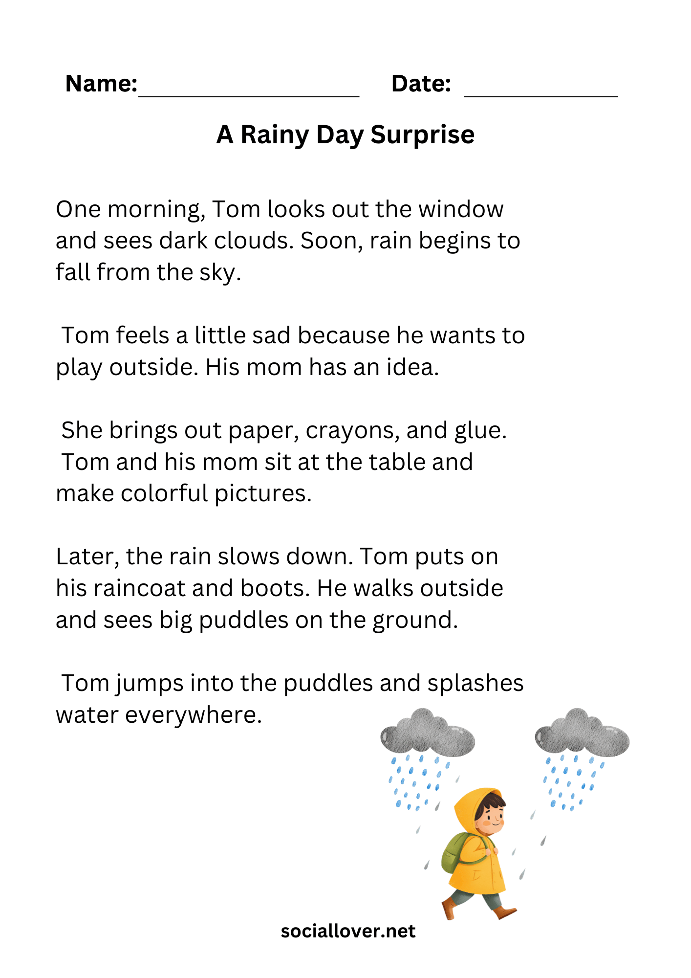 A rainy day surprise : Level F Story