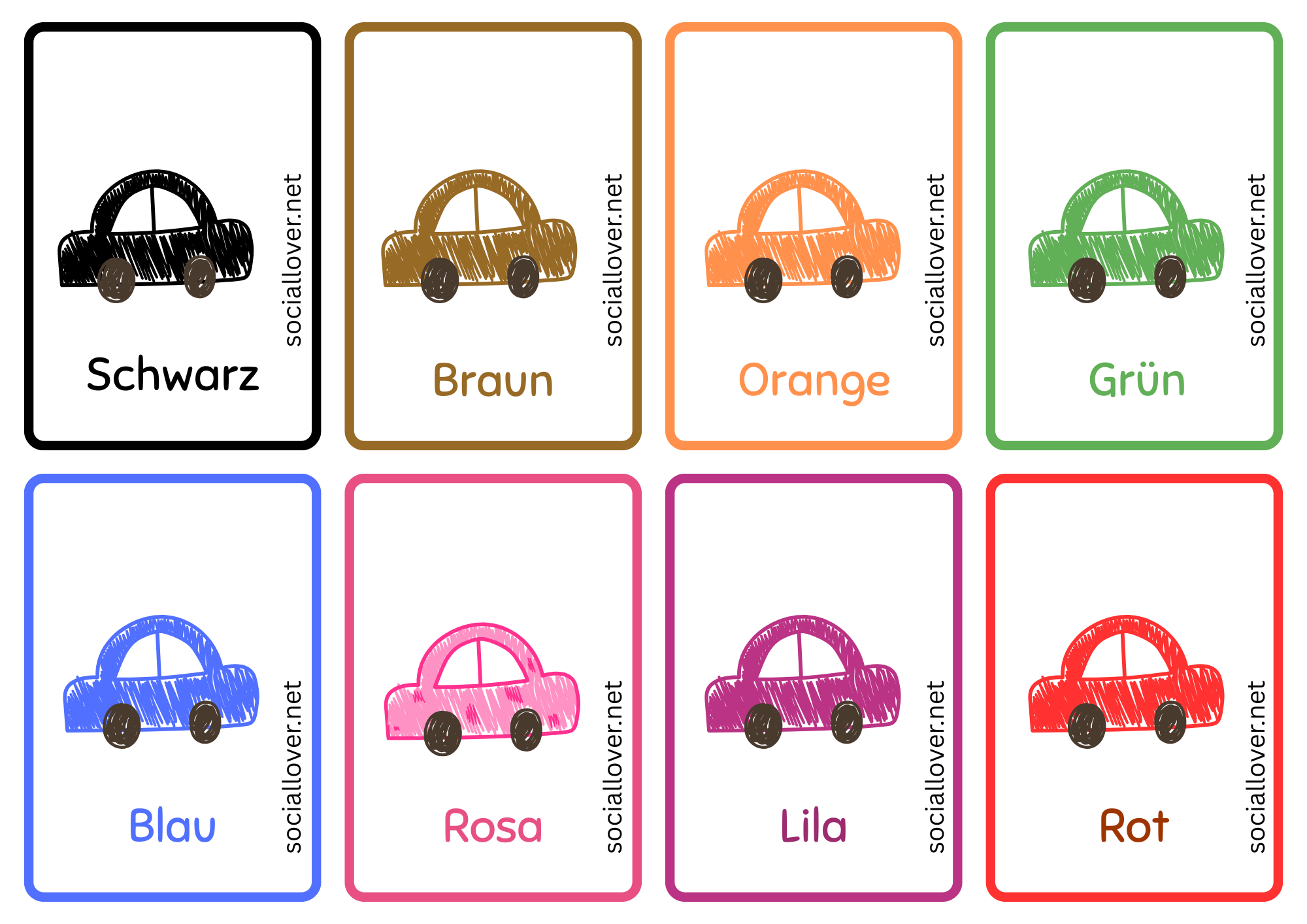 Colors names in German | Colors Flashcards in German