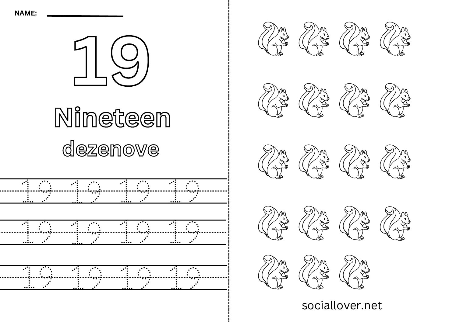 Bilingual Portuguese Numbers 3 Worksheet